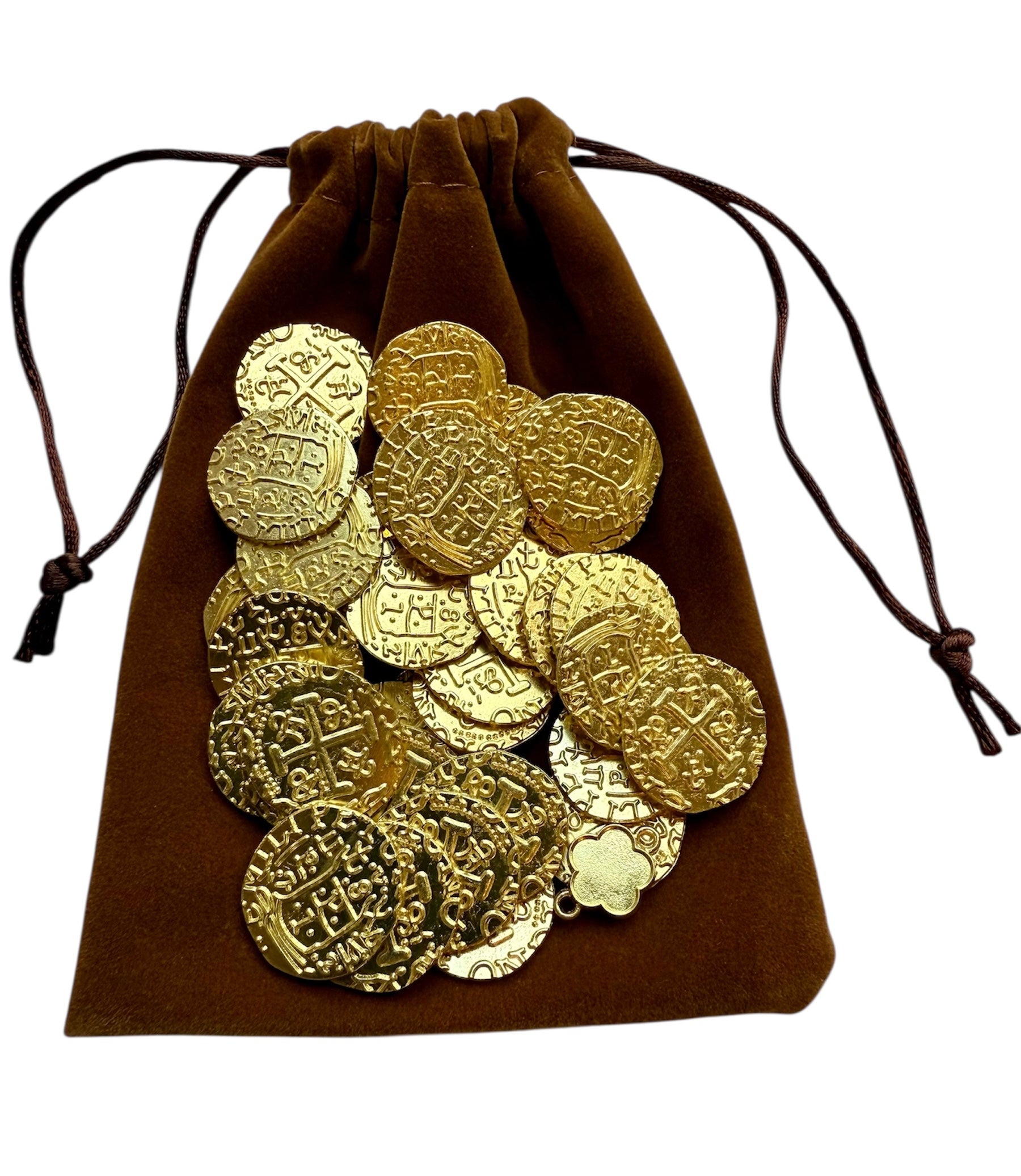 35 X Pirate Treasure Gold Coins Replica Metal Spanish Doubloons In Gif ...