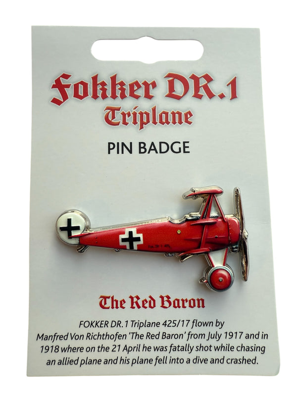 WW1 'Red Baron' Fokker Triplane World War One Pin Badge – History In ...