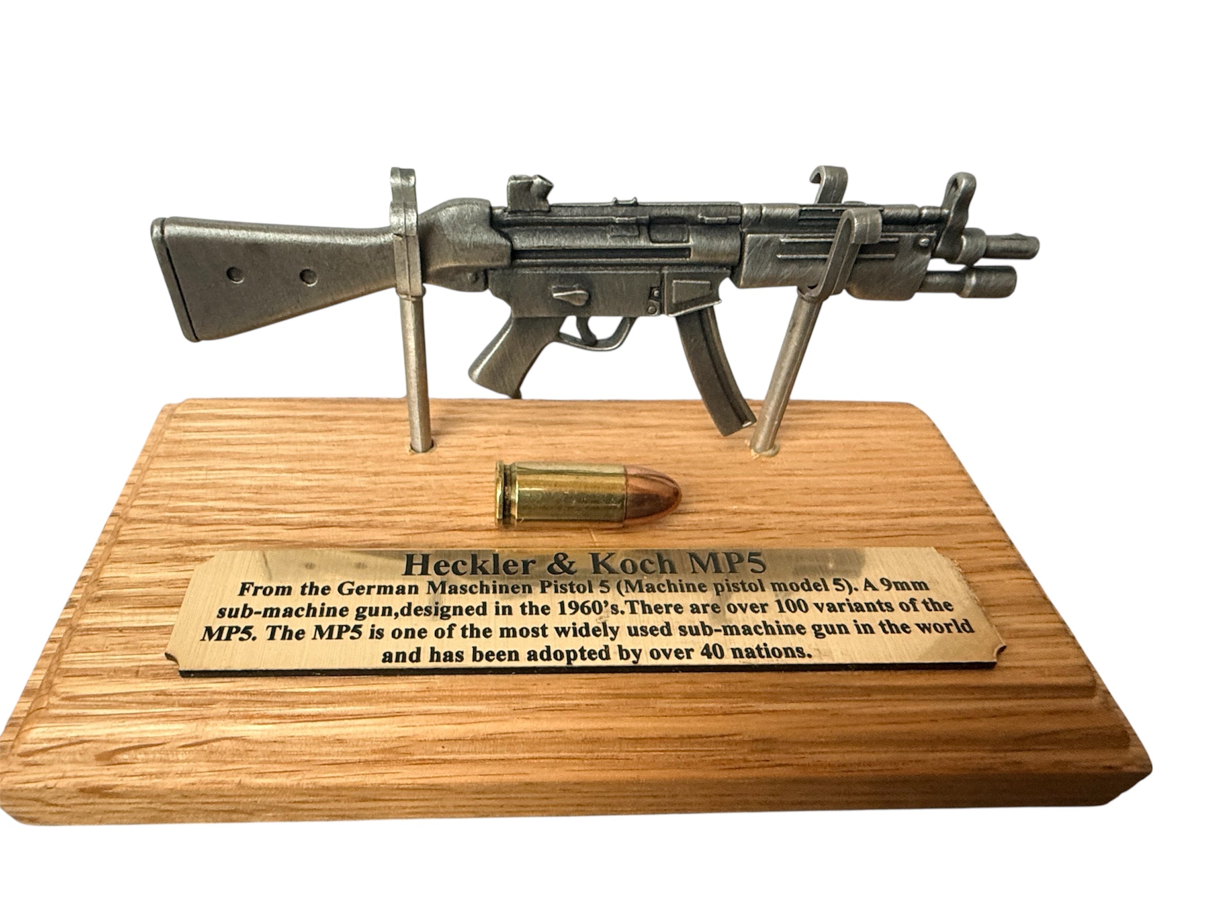 Police ARV MET SO19 MP5 SMG 1/6 Miniature English Pewter Gun Desk Disp ...